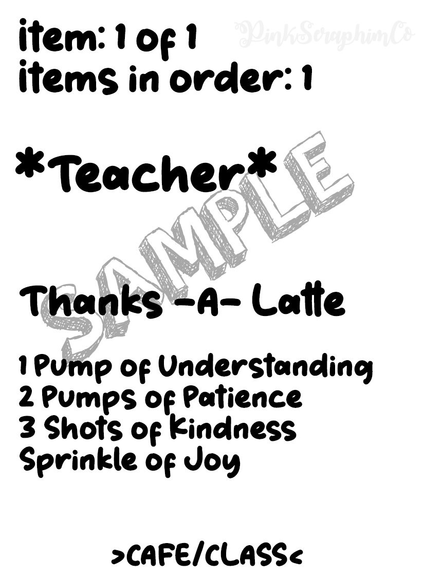 Custom Teacher Starbucks Drink Sticker | Personalized Sticker | Water ...