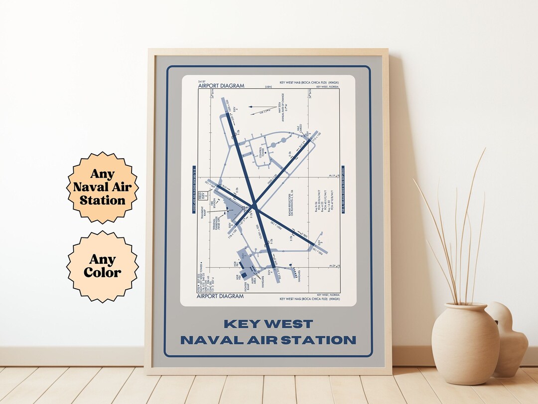 Personalized Naval Air Station Map Ideal Pilot Gift Aviation Decor ...