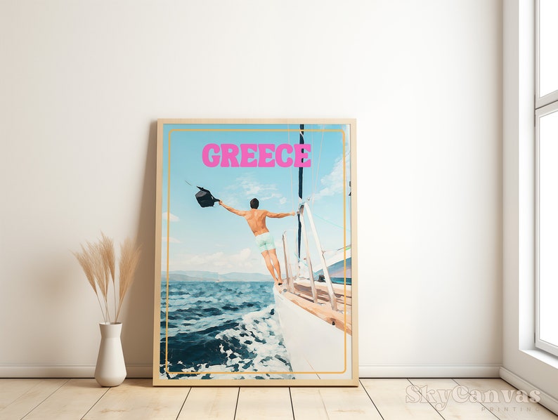 Greece Retro Travel Poster | Gallery Wall Art | Eclectic Print ...