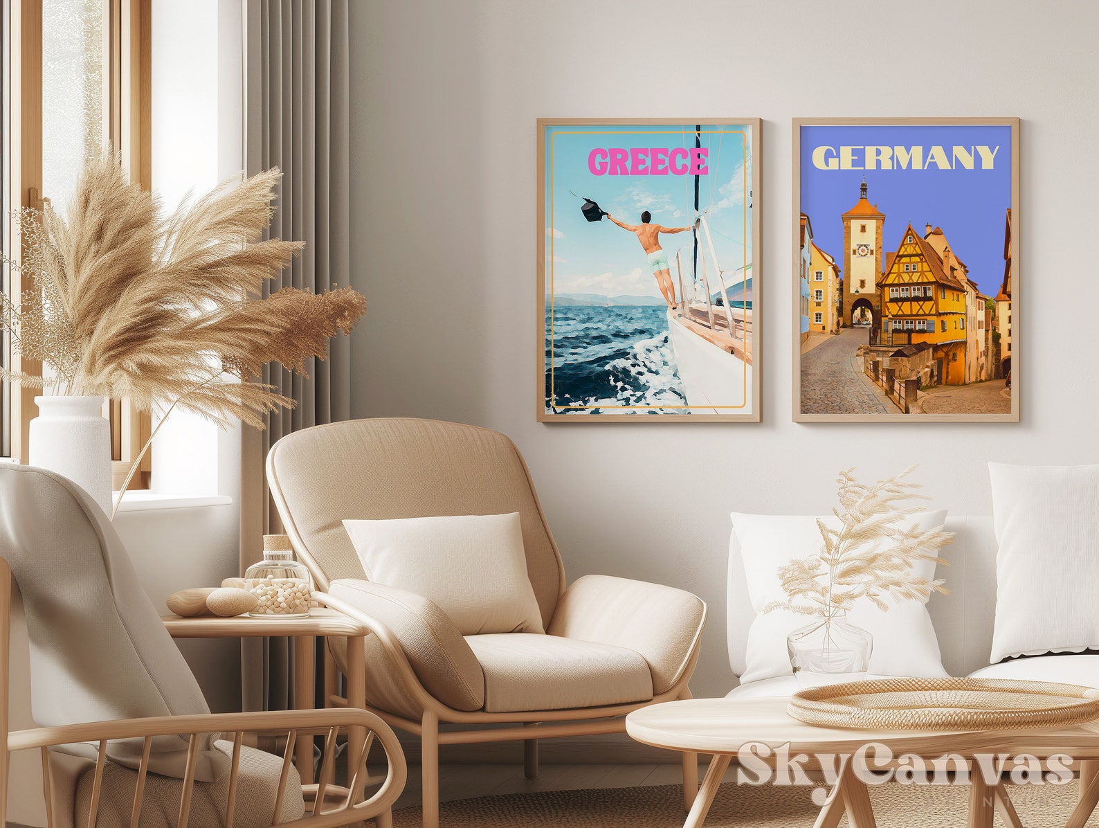 Greece Retro Travel Poster | Gallery Wall Art | Eclectic Print ...