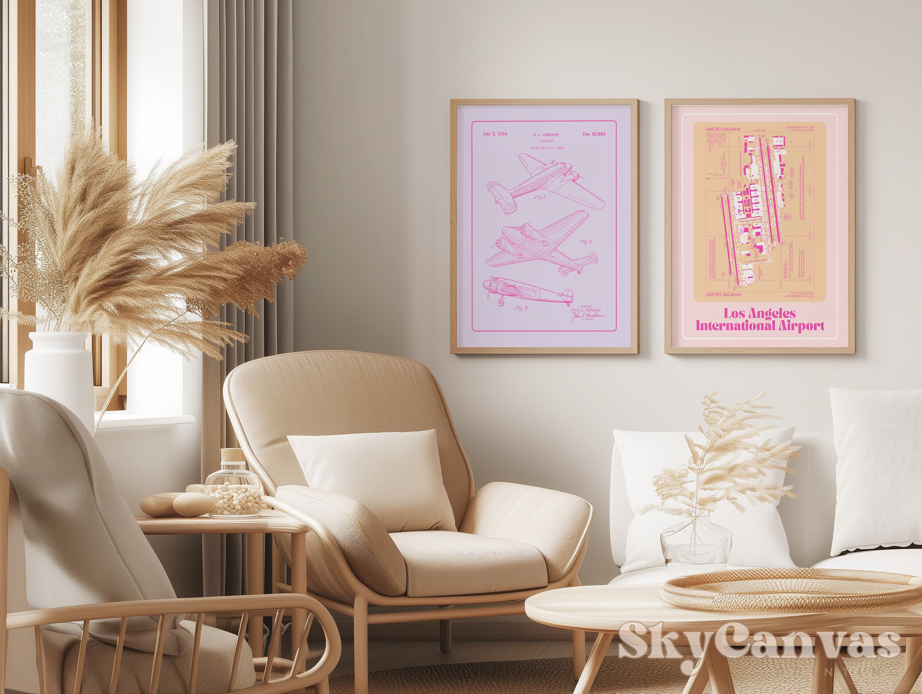 Airplane Patent | Pink and Purple Vintage Plane Poster | Female Pilot ...