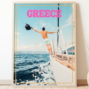 Greece Retro Travel Poster | Gallery Wall Art | Eclectic Print ...