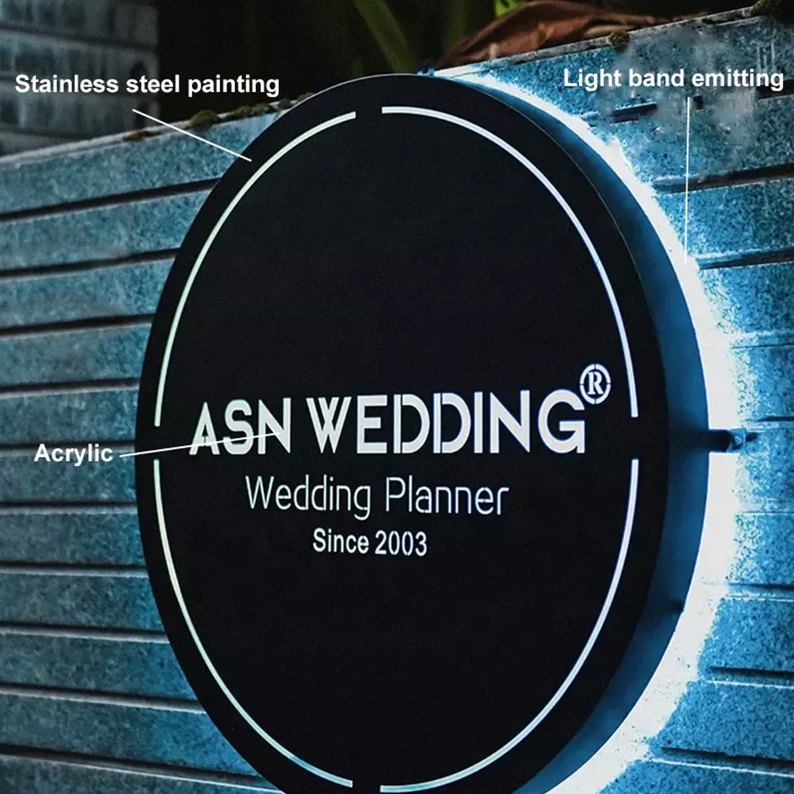 Custom LED 3D Backlit Business Logo Sign Signage, Metal LED Light Box ...