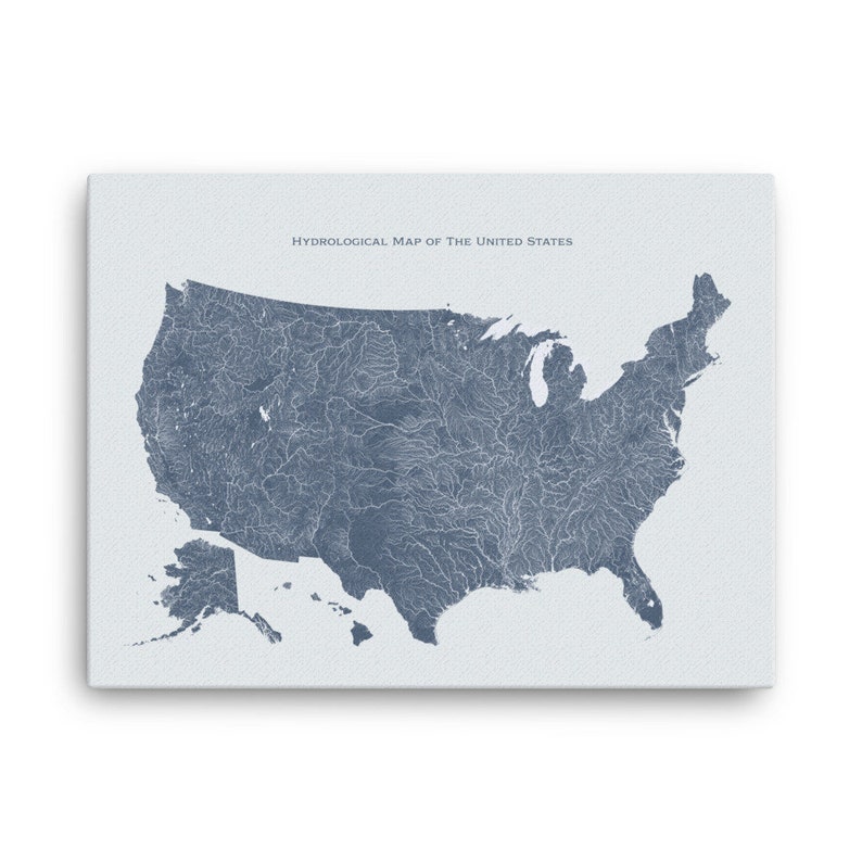 Sound Panel Wall Map - US Hydrological Map - Sound Proof Wall Panel - Etsy
