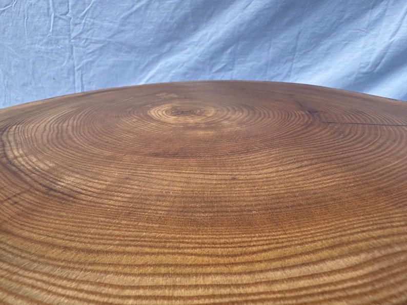 Oak Wood Cookie Slab Live Edge End Table With Metal Hairpin Legs Live ...