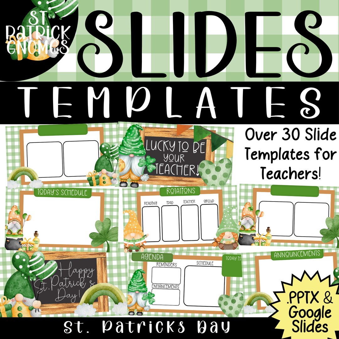 St. Patrick's Day Gnome Classroom Daily Google Slides and PPTX ...