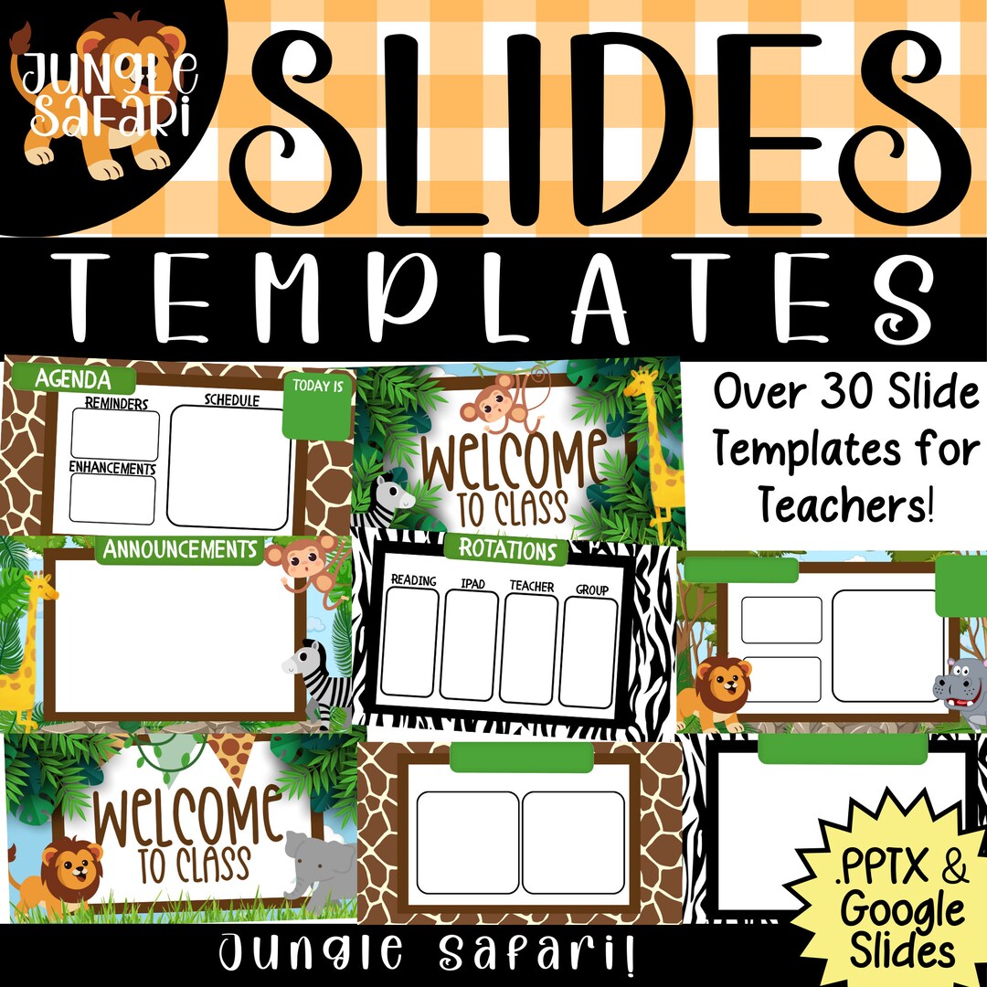 Jungle Safari Classroom Daily Google and PPTX Slides Templates Jungle ...