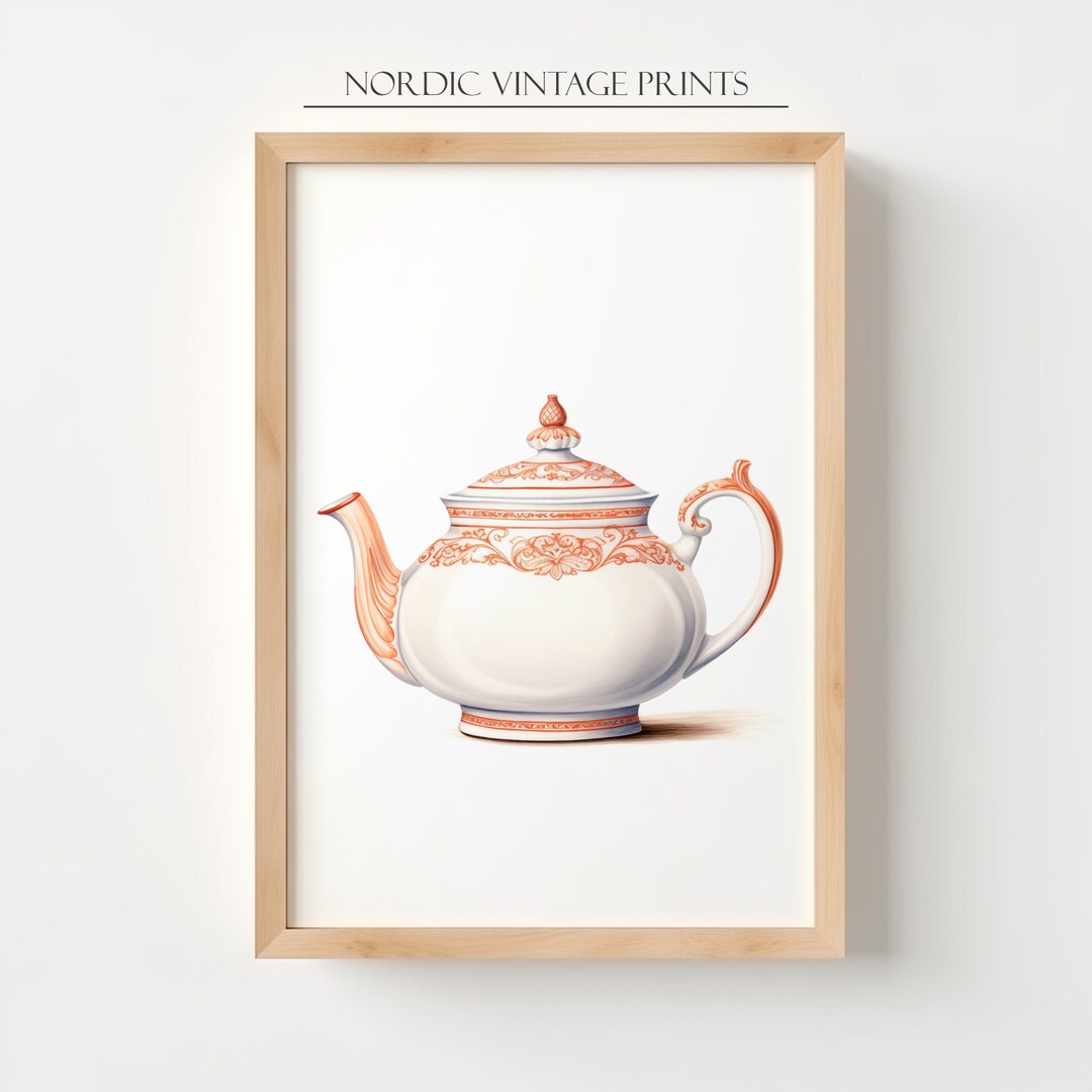 Printable Tea Pot Pencil Drawing | Vintage Print | Vintage Pencil ...