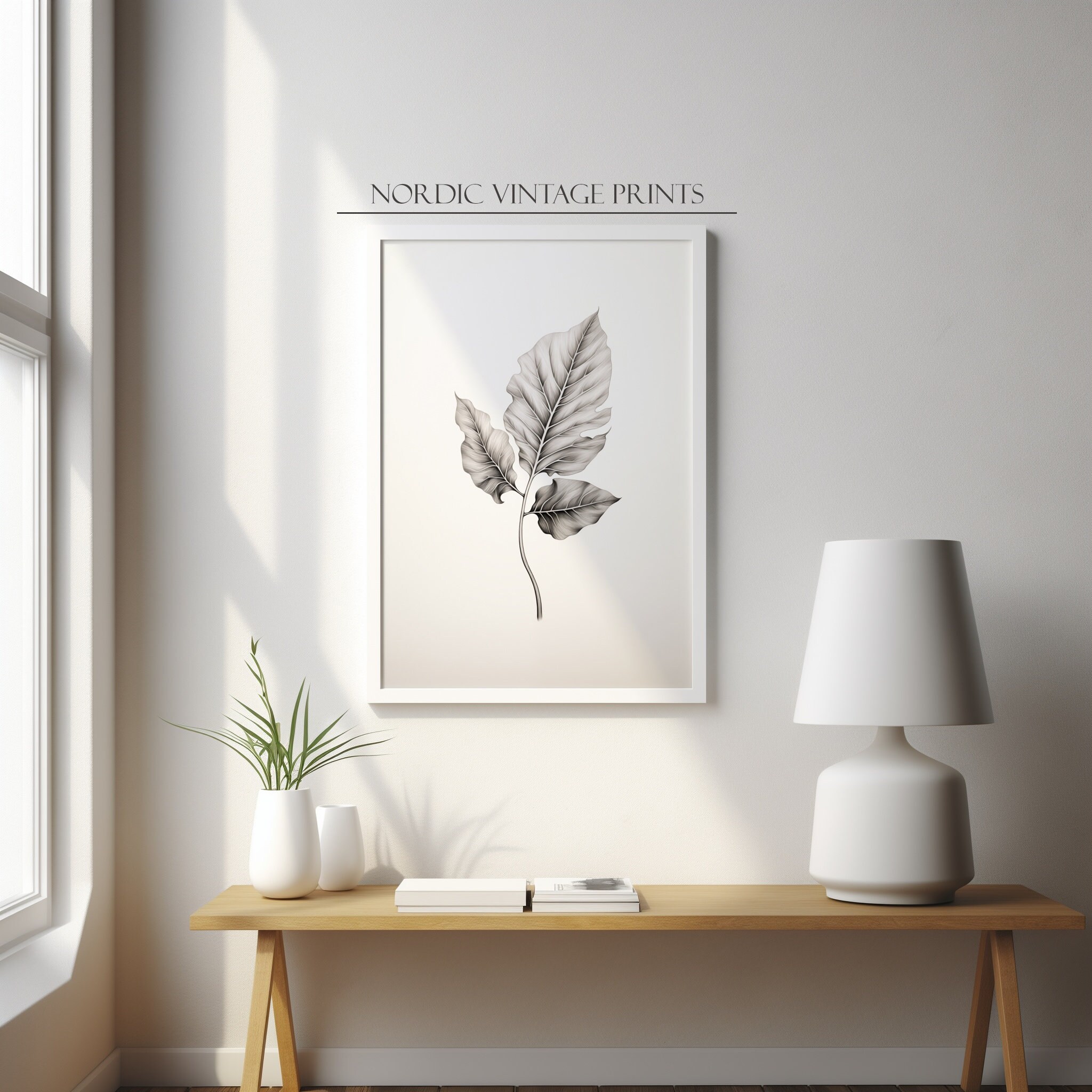 Printable Leaf Pencil Drawing Vintage Print Vintage Pencil Drawing ...