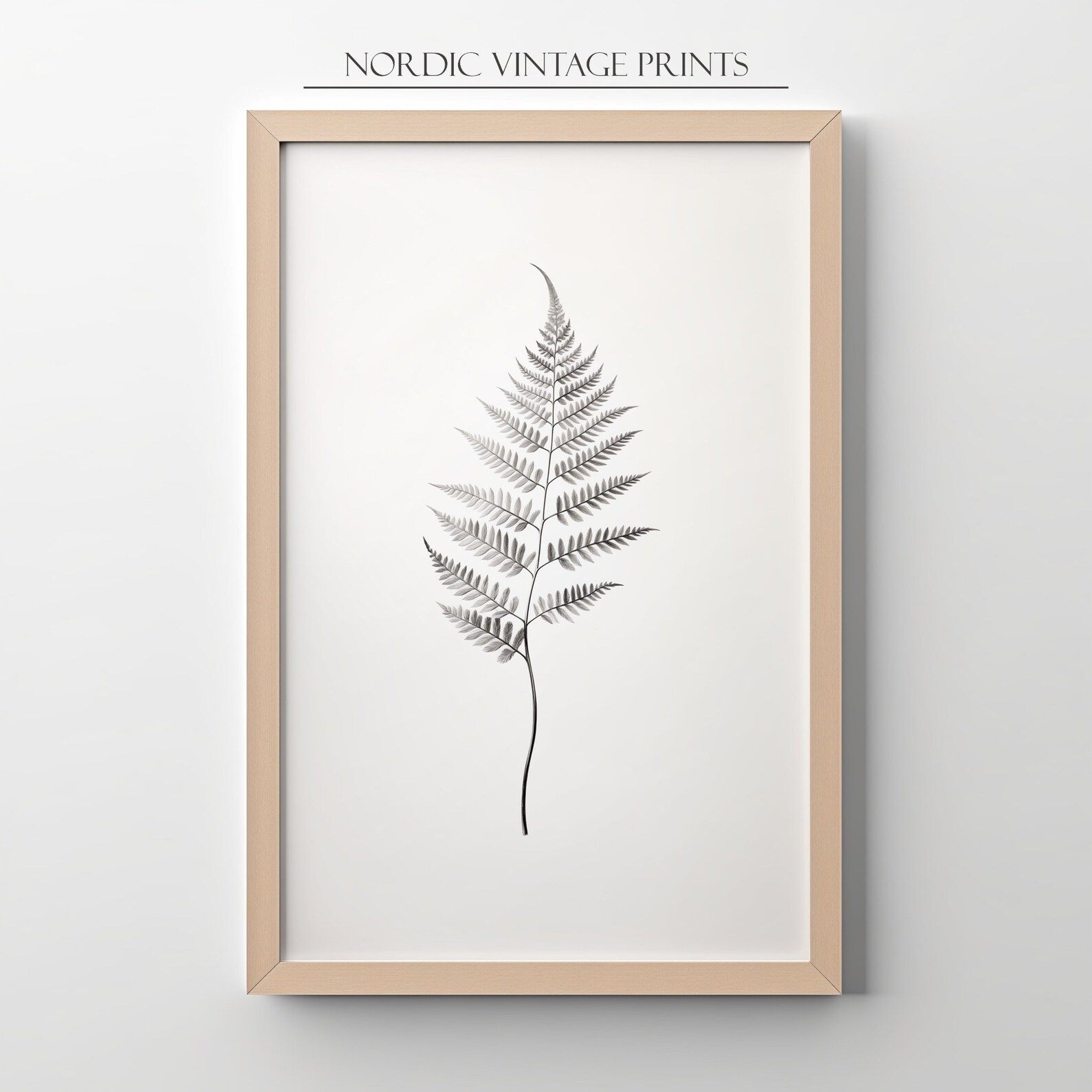 Printable Fern Leaf Pencil Drawing | Vintage Print | Vintage Pencil ...