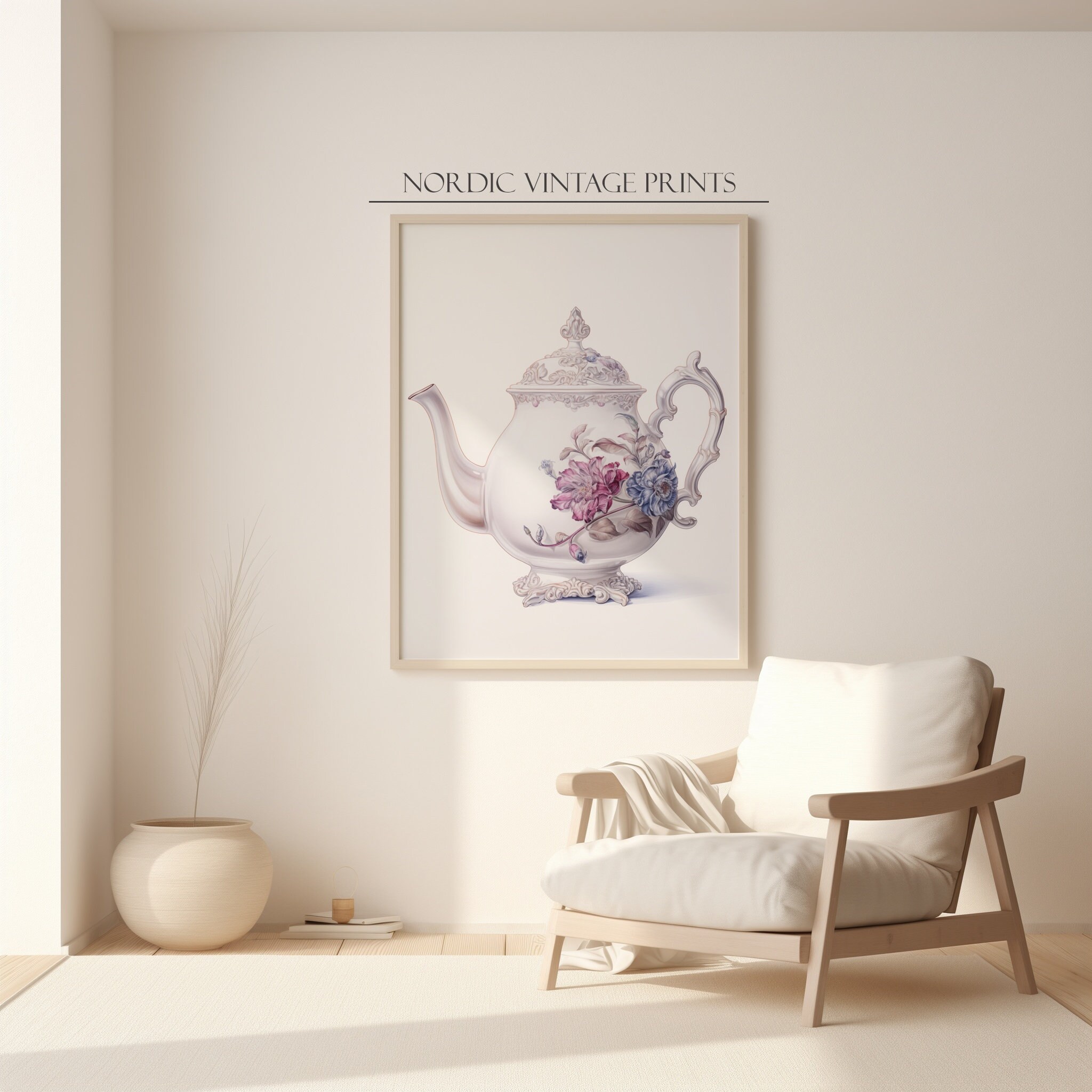 Printable Tea Pot Pencil Drawing Vintage Print Vintage Pencil Drawing ...