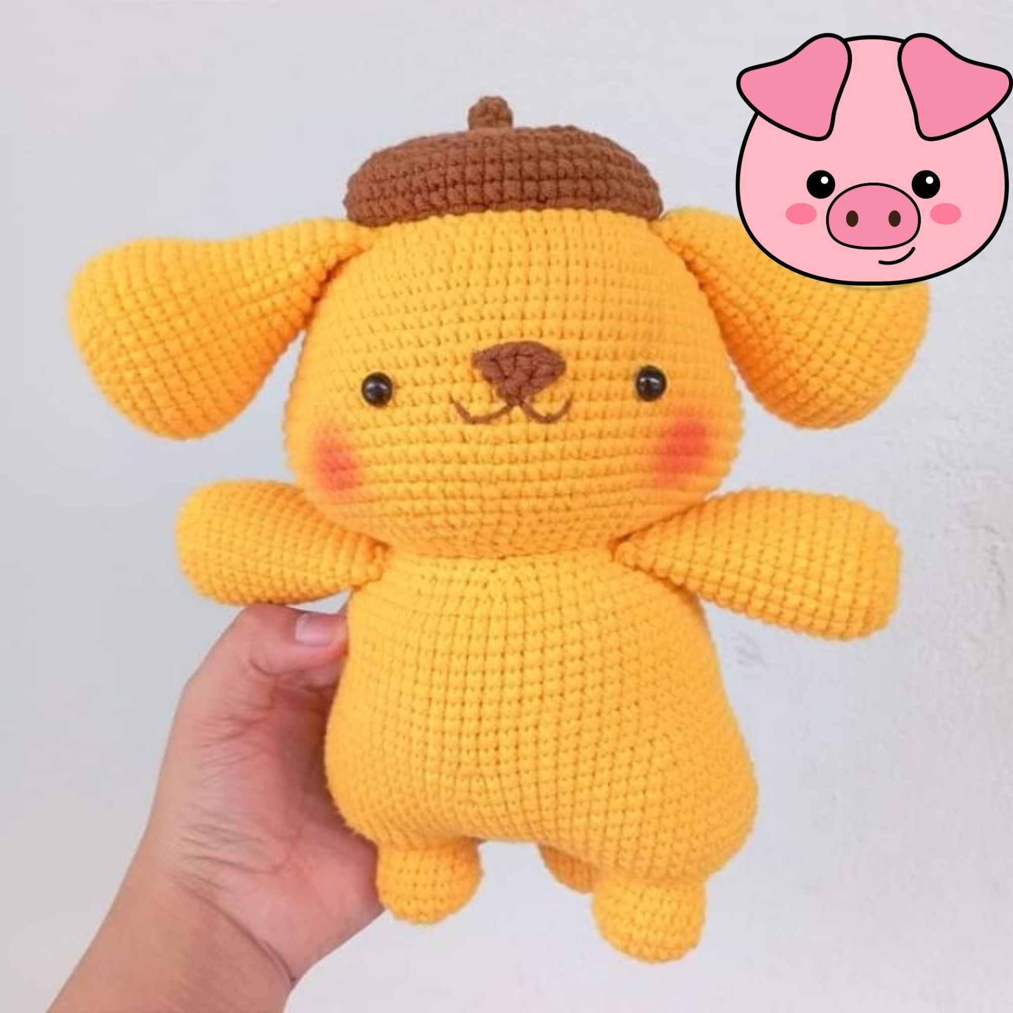 Crochet Pompompurin Amigurumi Pattern, Cute Soft Giant Pompompurin ...