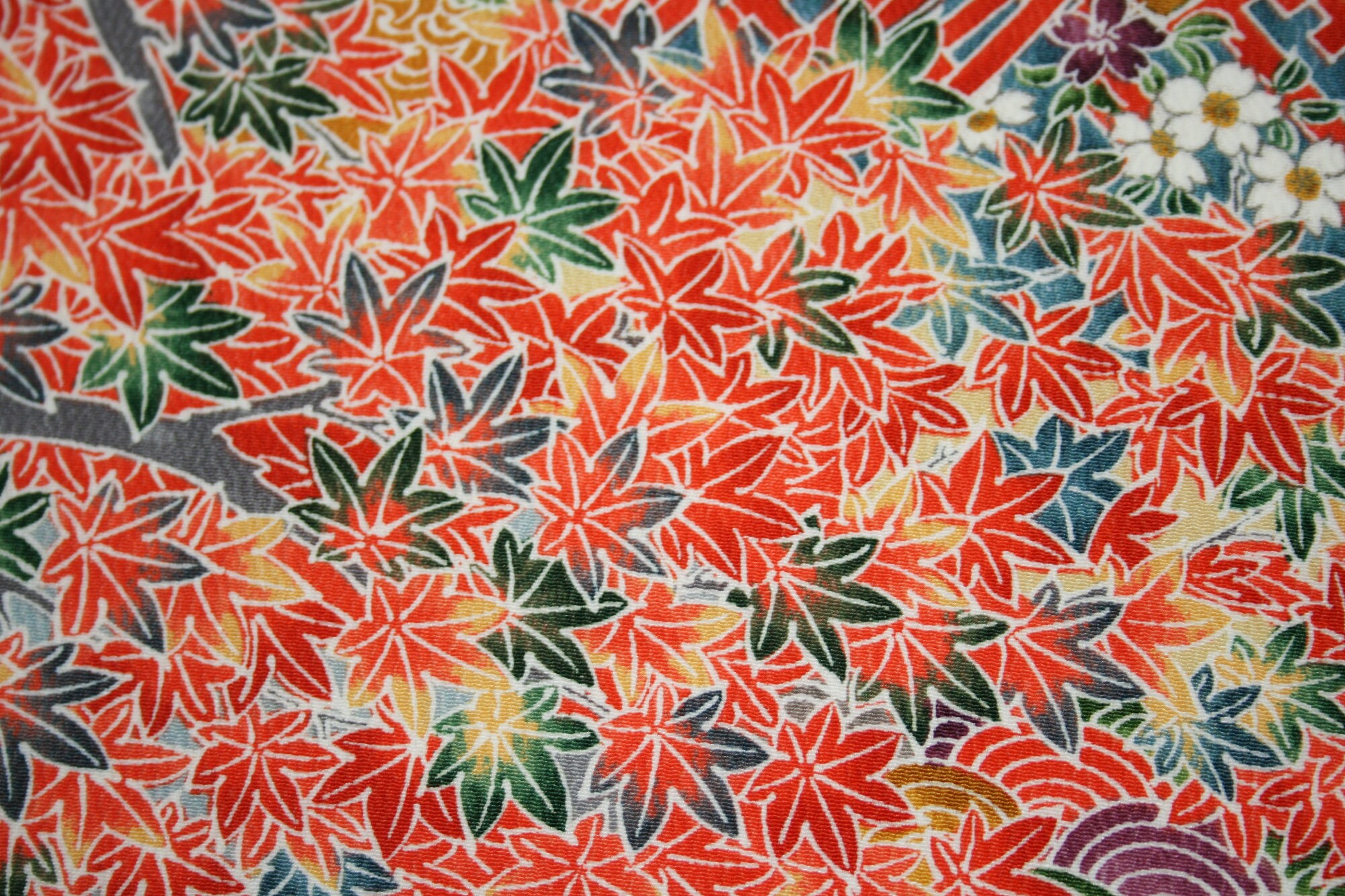 Autumn Fabric, Vintage Japanese Silk Kimono Fabric With MOMIJI japanese ...