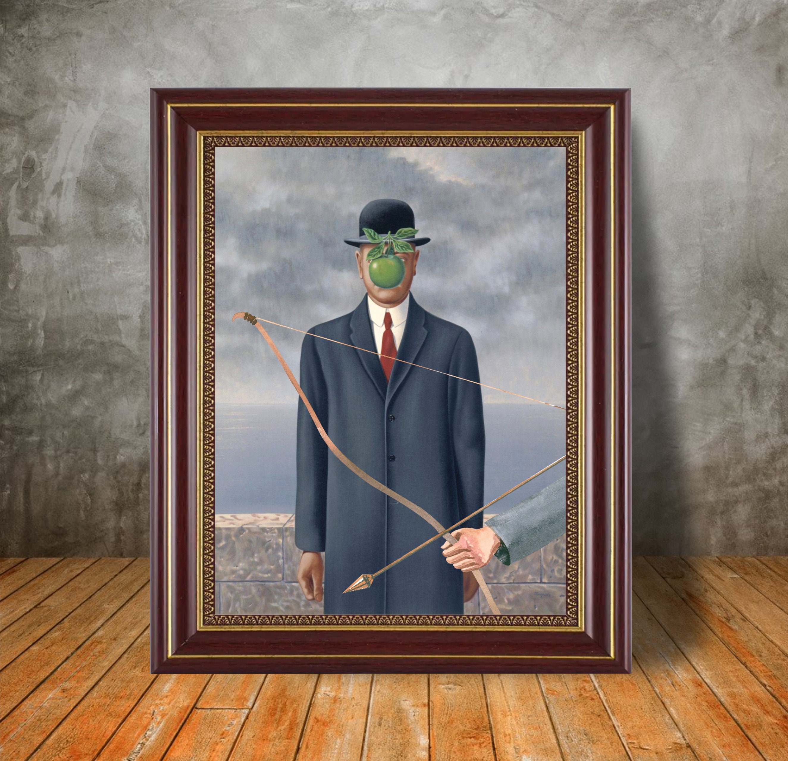 Poster of Magritte the Son of Man With Bow Funny Print Funny Gift ...