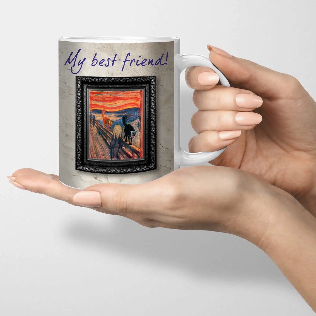 Mug Famous Painting Munch the Scream Mug Moms Birthday Gift Funny Cat ...