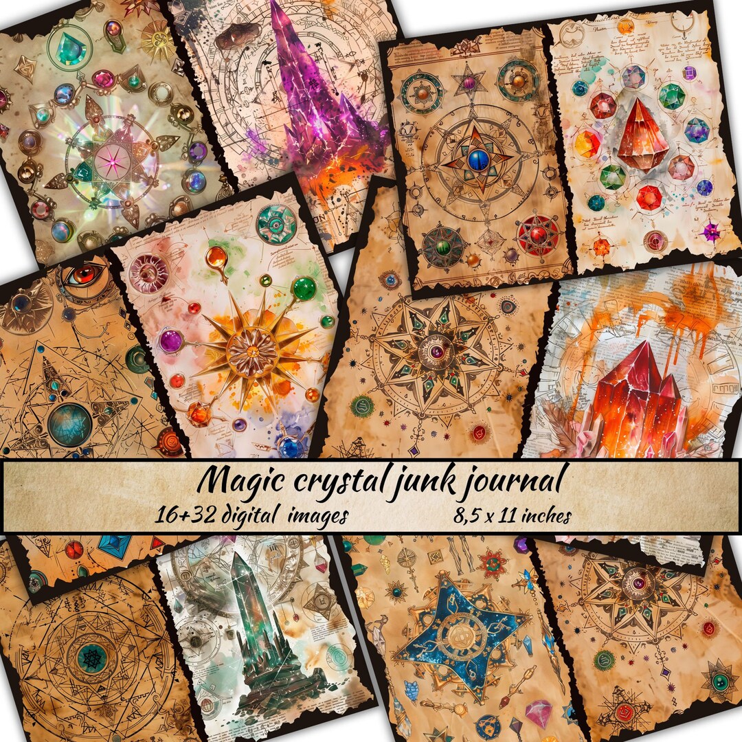 Magic Crystal Junk Journal, Book of Crystals, Mystic Stones Printable ...