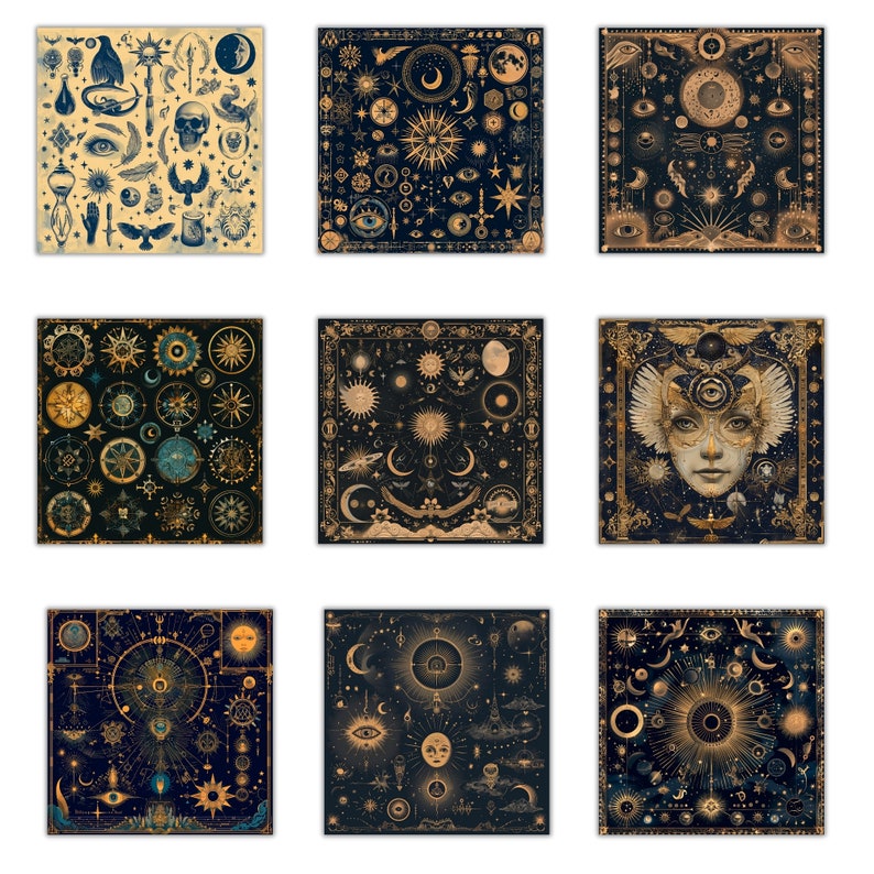 Mystical Journal Digital Paper, Witch Junk Journal Paper Pack ...