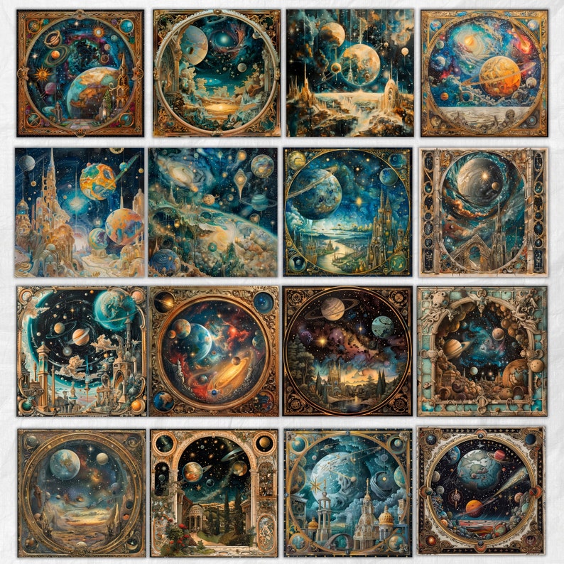 Cosmic Pattern Printable, Galaxy Backdrop, Outer Space Paper, Magic ...