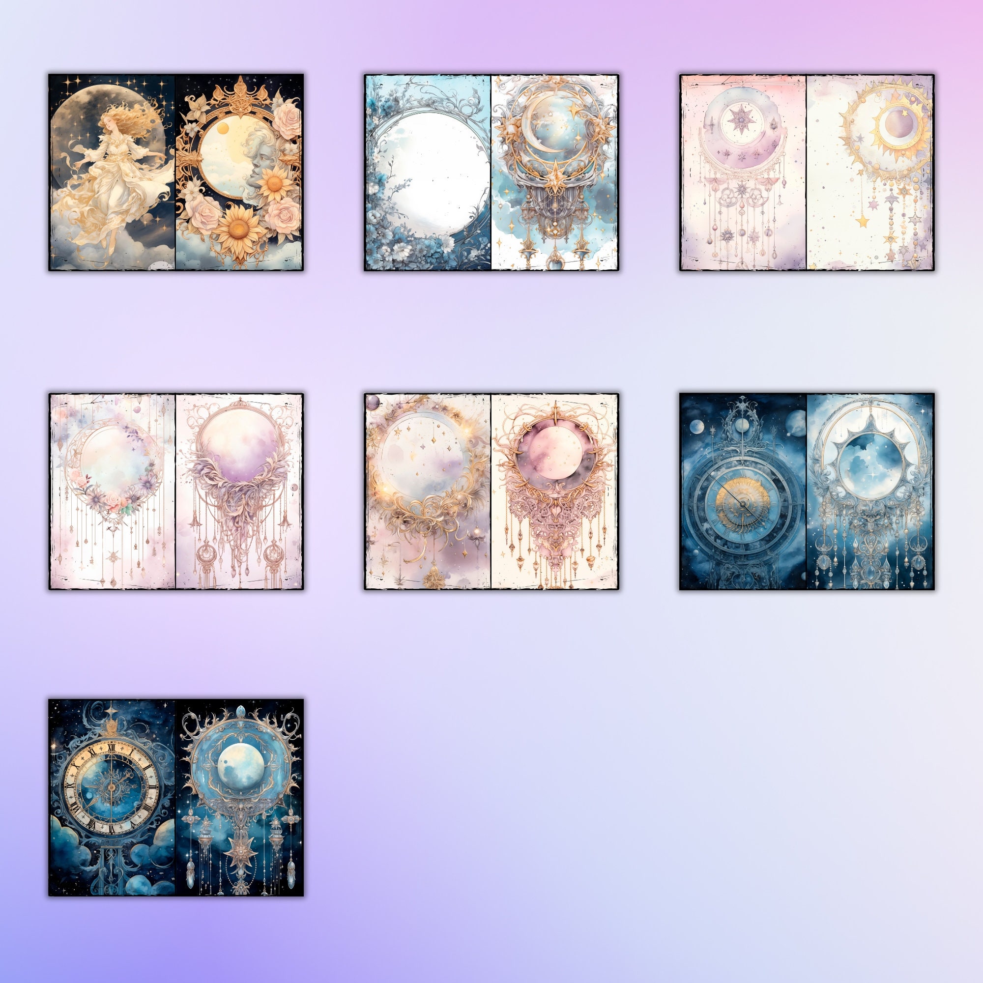 Celestial Digital Collage Kit, Vintage Night Sky Printable, Mystical ...