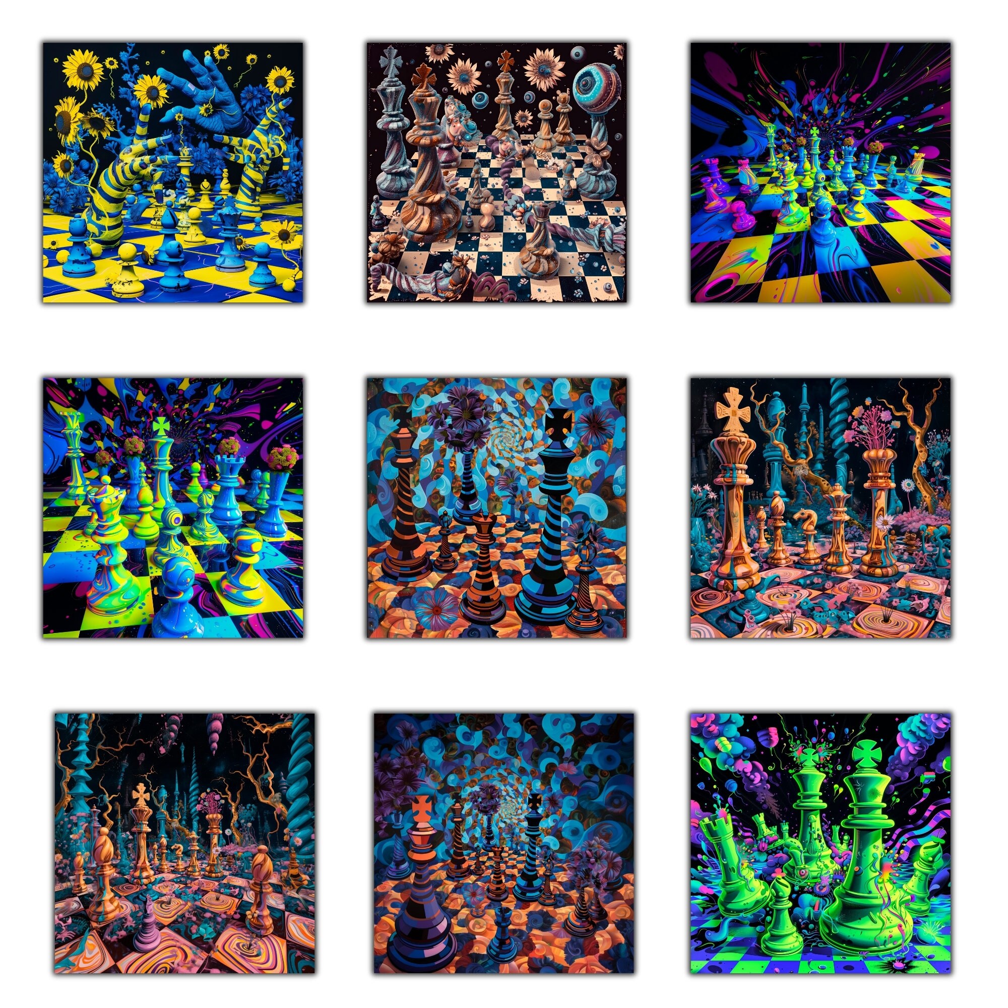 Anthropomorphic Chess Figurines, Anthropomorphic Digital Paper, Digital ...