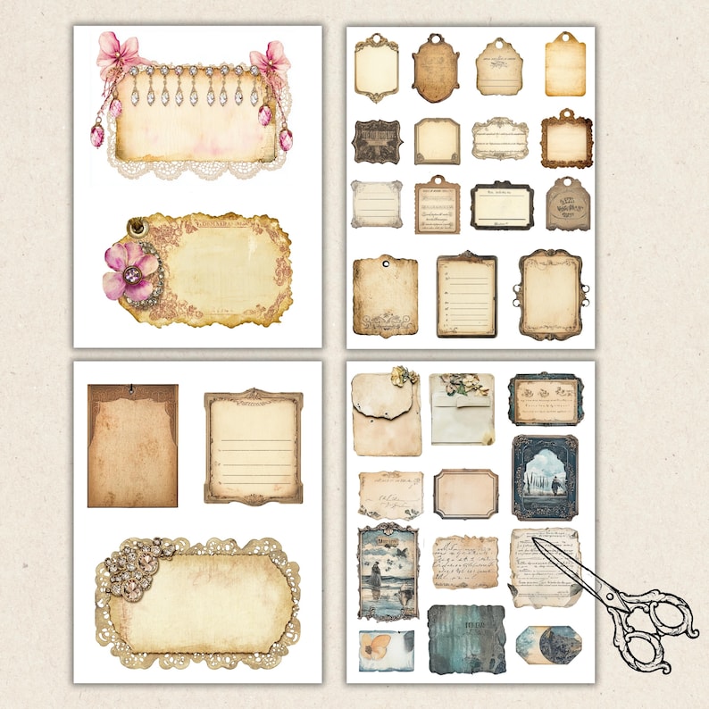 Vintage TAG, Label, Ephemera for Folio Kit, Fussy Cut, Junk Journal ...