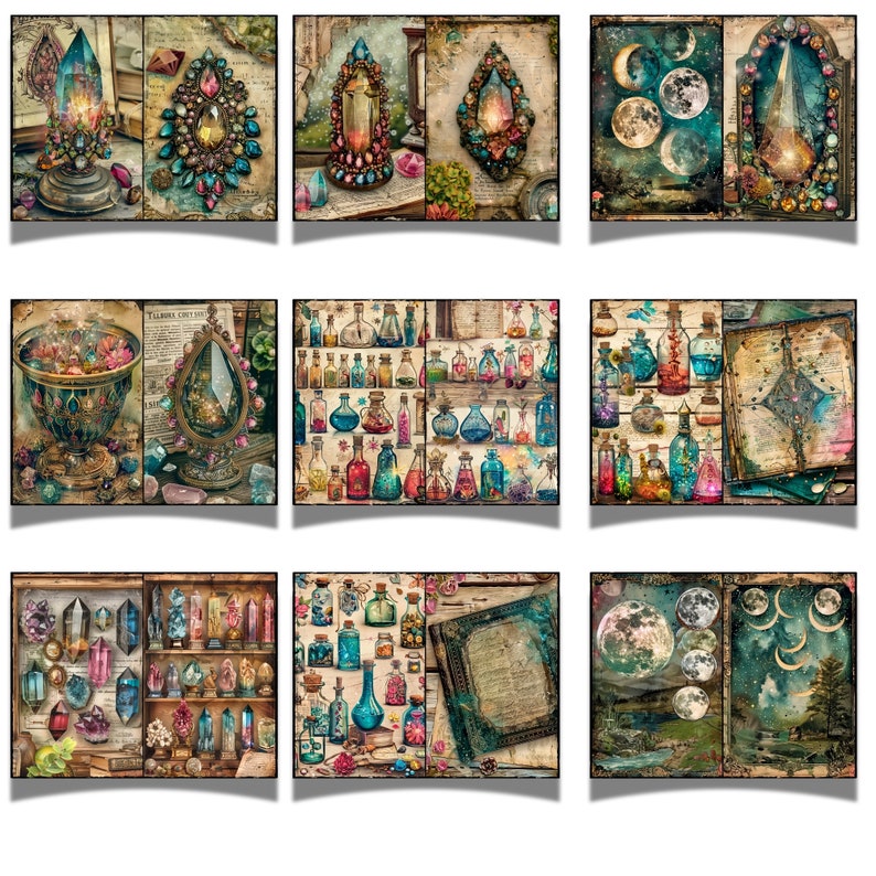 Magical Junk Journal Bundle, Fantasy Collage Printable, Fantasy Kit ...