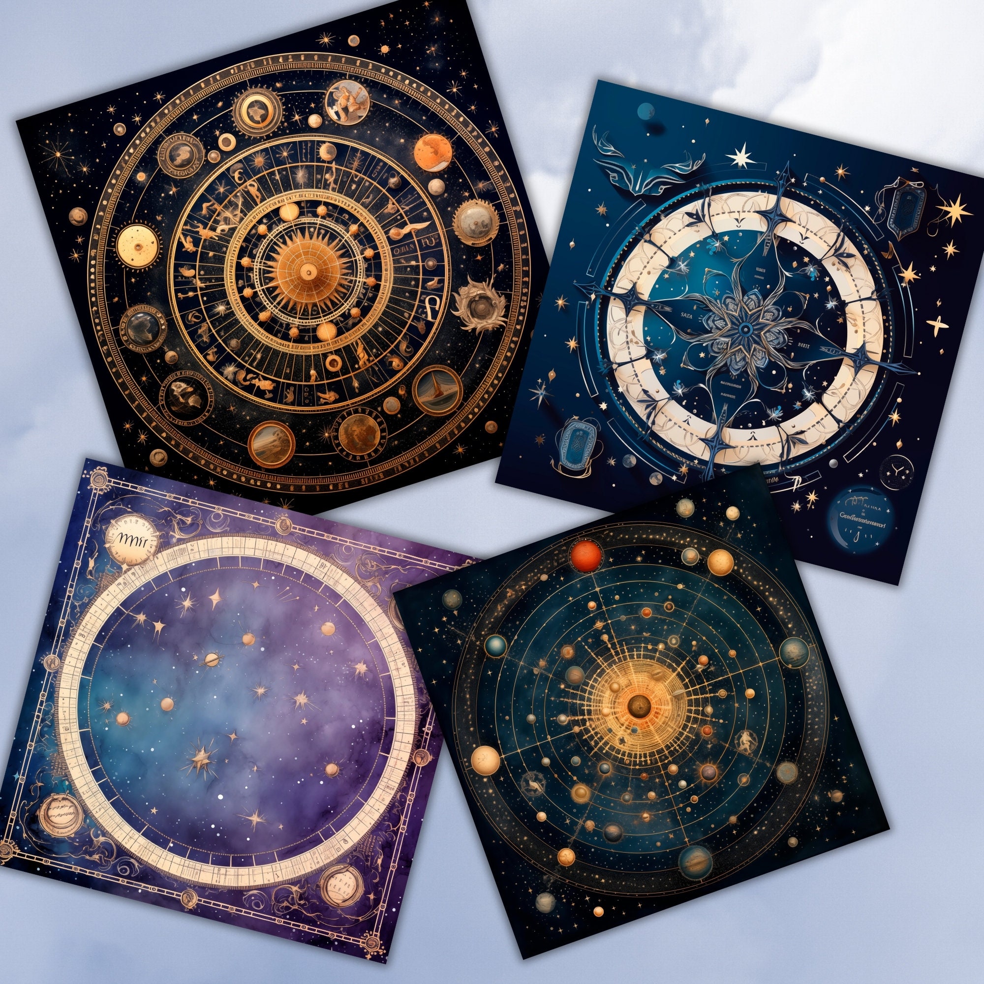 Enchanted Universe Digital Paper, Download Fantasy Ephemera Scrapbook ...