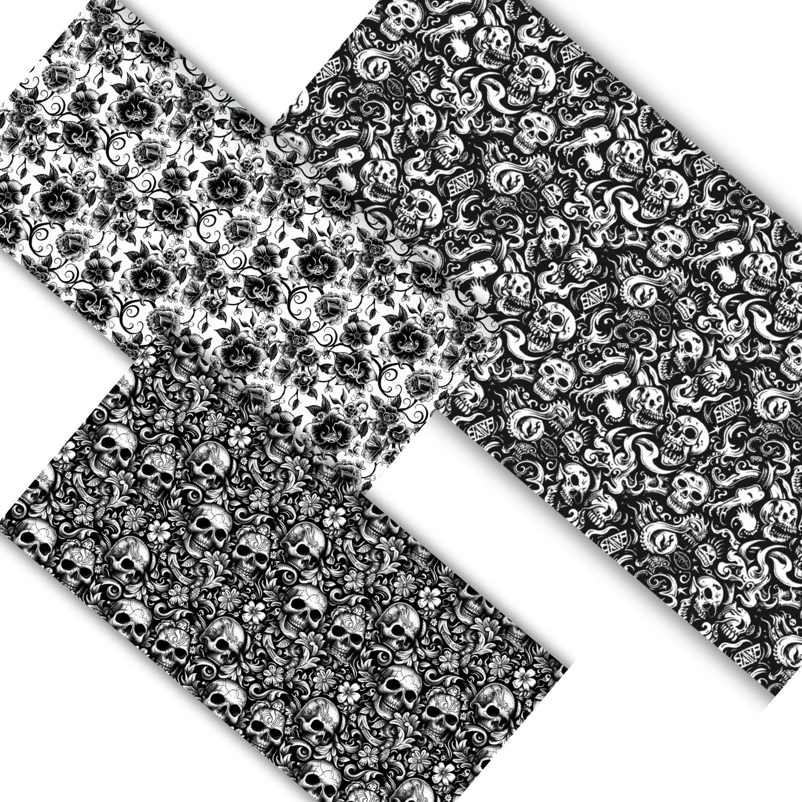 Tattoo Seamless Pattern , Tattoo Themed Patterns, Skull Halloween ...