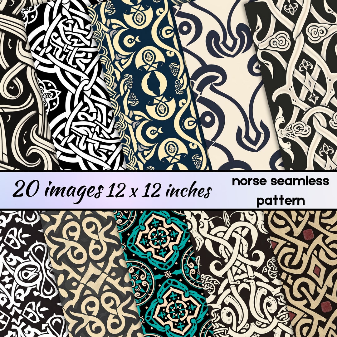 Norse Seamless Pattern, Celtic Backgrounds, Viking Scrapbooking Crafts ...