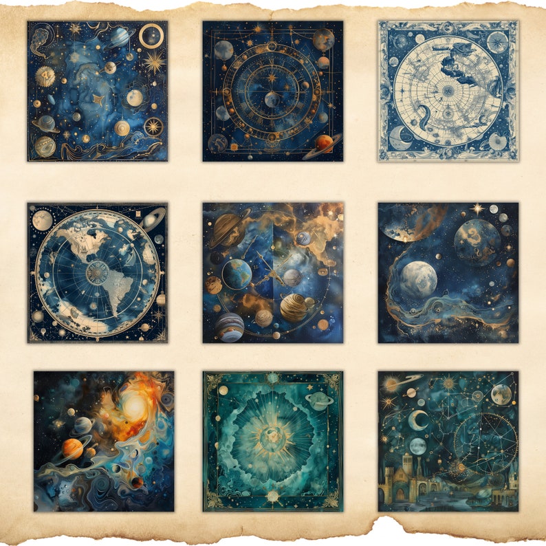 Blu Galaxy Magic Digital Paper, Download Celestial, Printable Galaxy ...