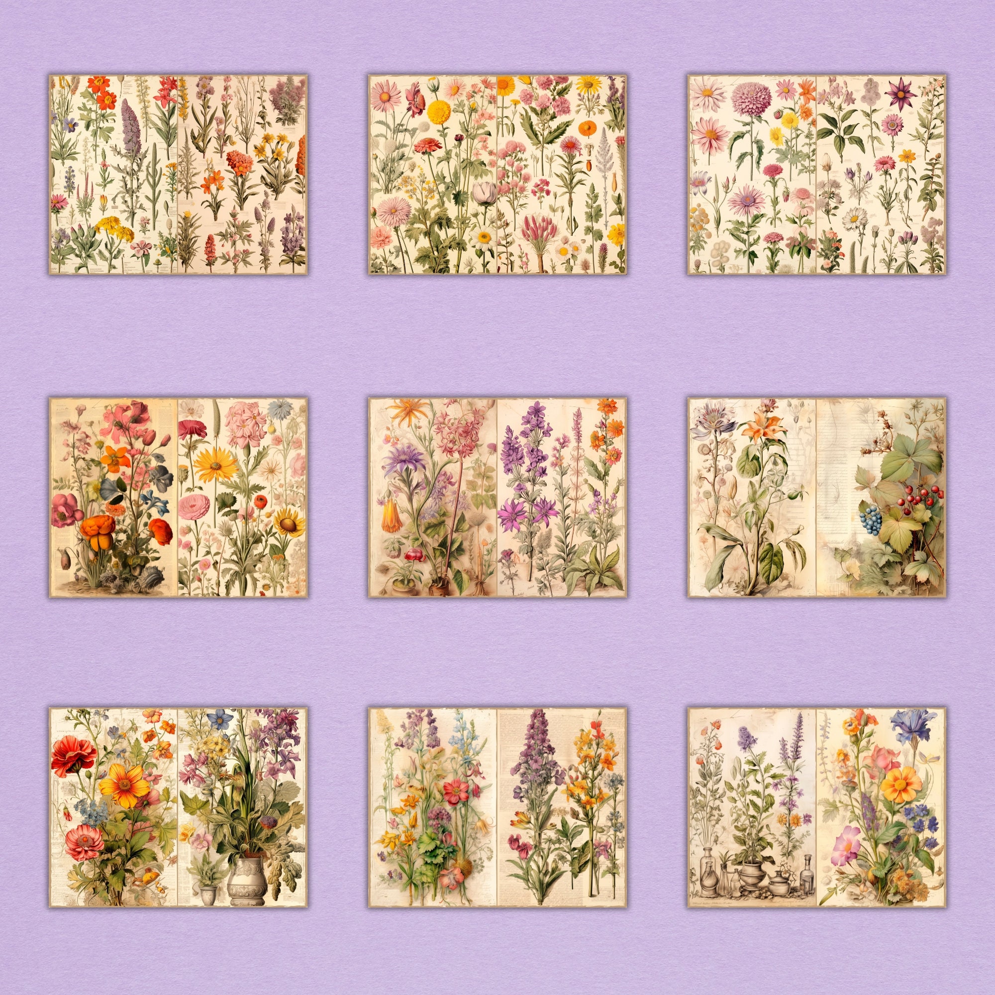 Medicinal Herbs Junk Journal Digital Botanical Sheet Herbal Scrapbook ...