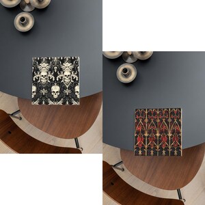 Seamless Gothic Digital Paper, Gothic Seamless Patterns, Skull Damask ...