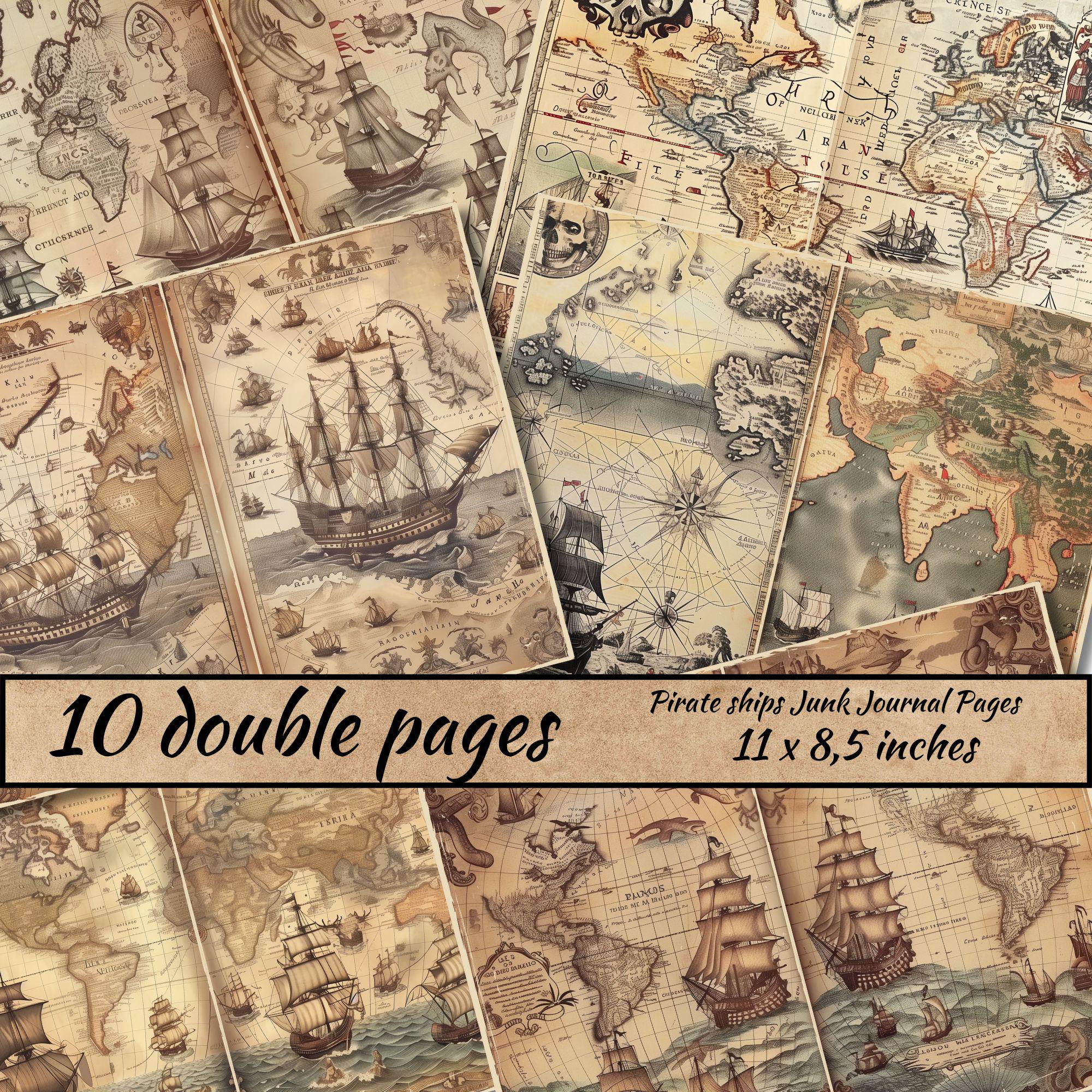 Pirate Ships Junk Journal Pages, Junk Journal Supplies, Vintage Journal ...