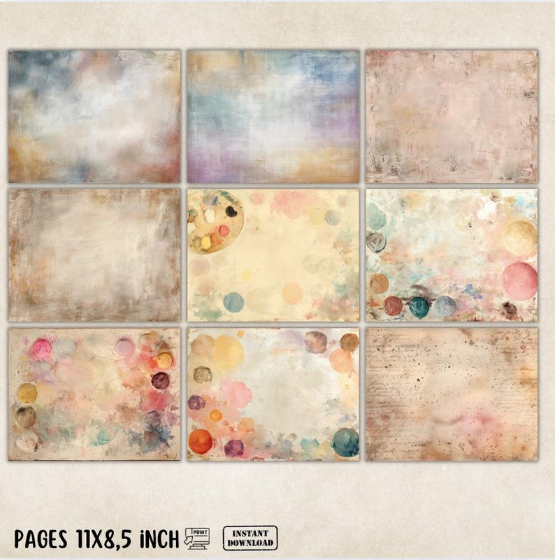 Paint Swatch Junk Journal Folio Kit, Vintage Ledger, Scrapbook Kit, Art ...
