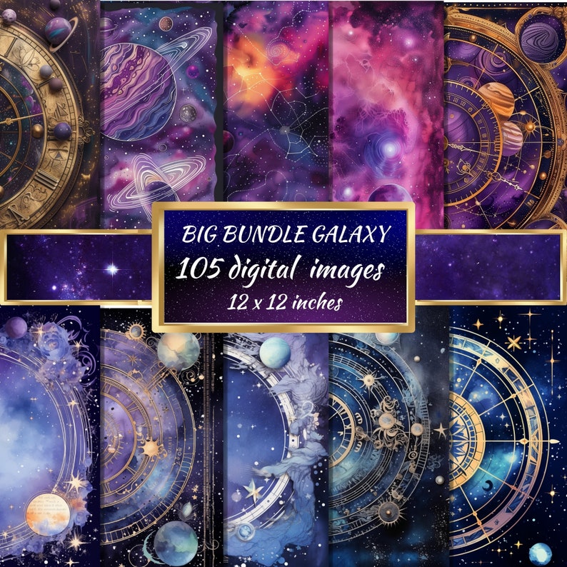 Astronomy Printable Big Bundle Paper, Celestial Moon Junk Journal ...