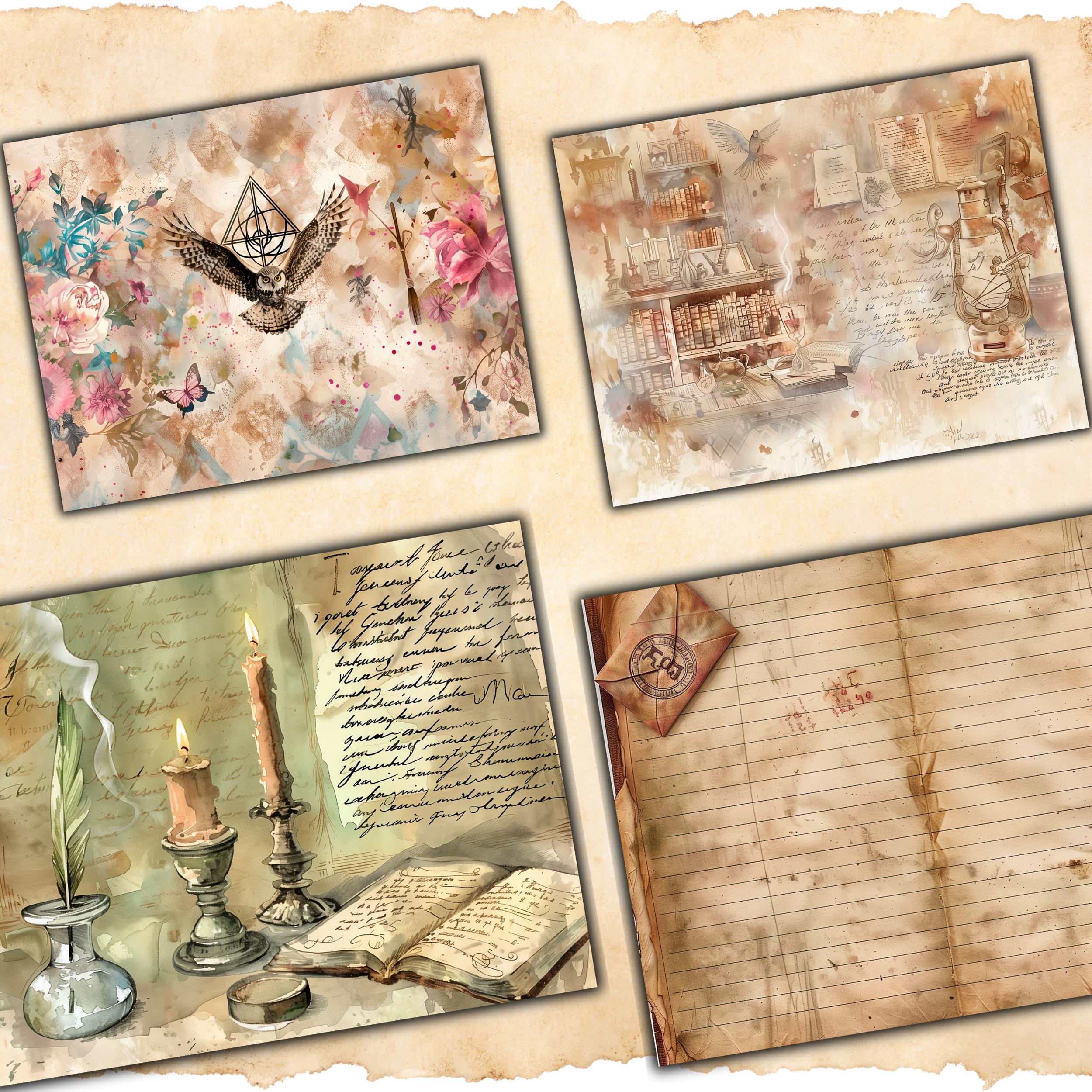 School of Magic Junk Journal Kit, Magic Junk Journal Kit, Wizard ...