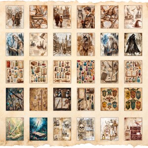 Magic School Junk Journal Big Bundle, Wizard Digital Collage Sheets ...