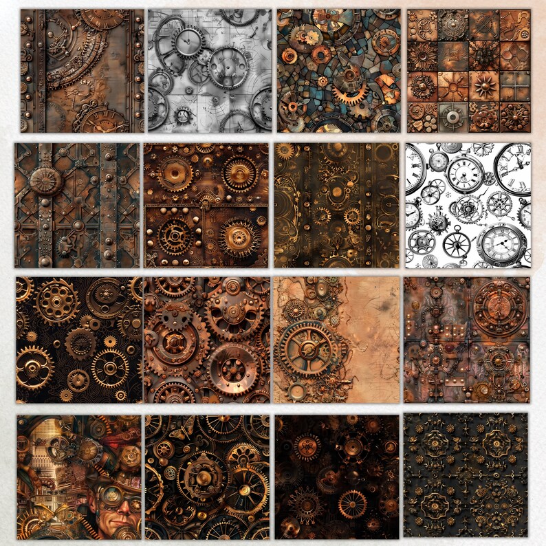 Steampunk SEAMLESS Pattern, Grunge Art, Grunge SEAMLESS Pattern ...