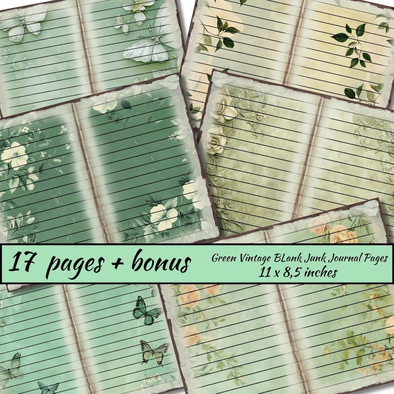 Green Lined Junk Journal - Etsy