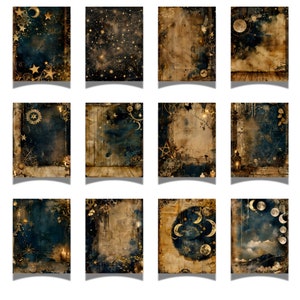 Celestial Moon Junk Journal Pages, Mystical Star Collage Sheet, Vintage ...
