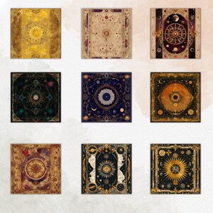 Magic Mandala and Moon, Download Moon Printable Scrapbook Paper ...