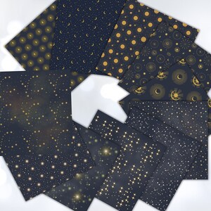Night Sky Digital Paper - Seamless Starry Night Patterns, Instant ...