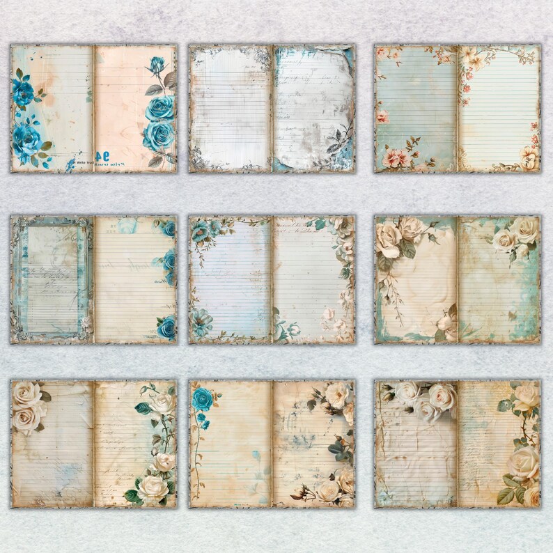 Blank Lined Journal Pages Bundle, Printable Paper for Junk Journal ...