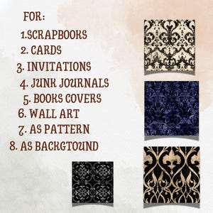 Seamless Gothic Digital Paper, Gothic Seamless Patterns, Skull Damask ...