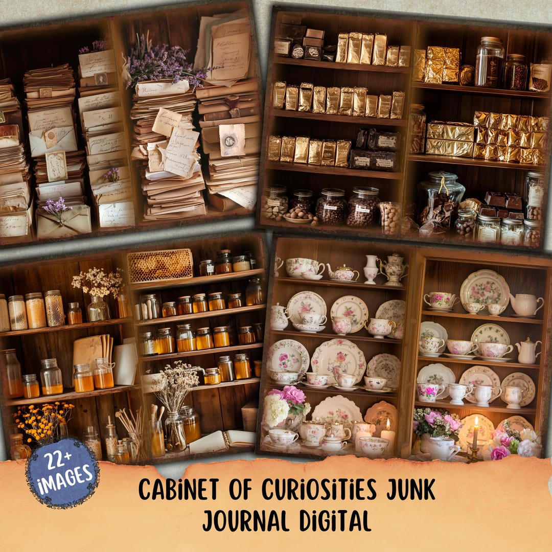 Cabinet of Curiosities Junk Journal Digital, Scrapbook Paper Kit ...