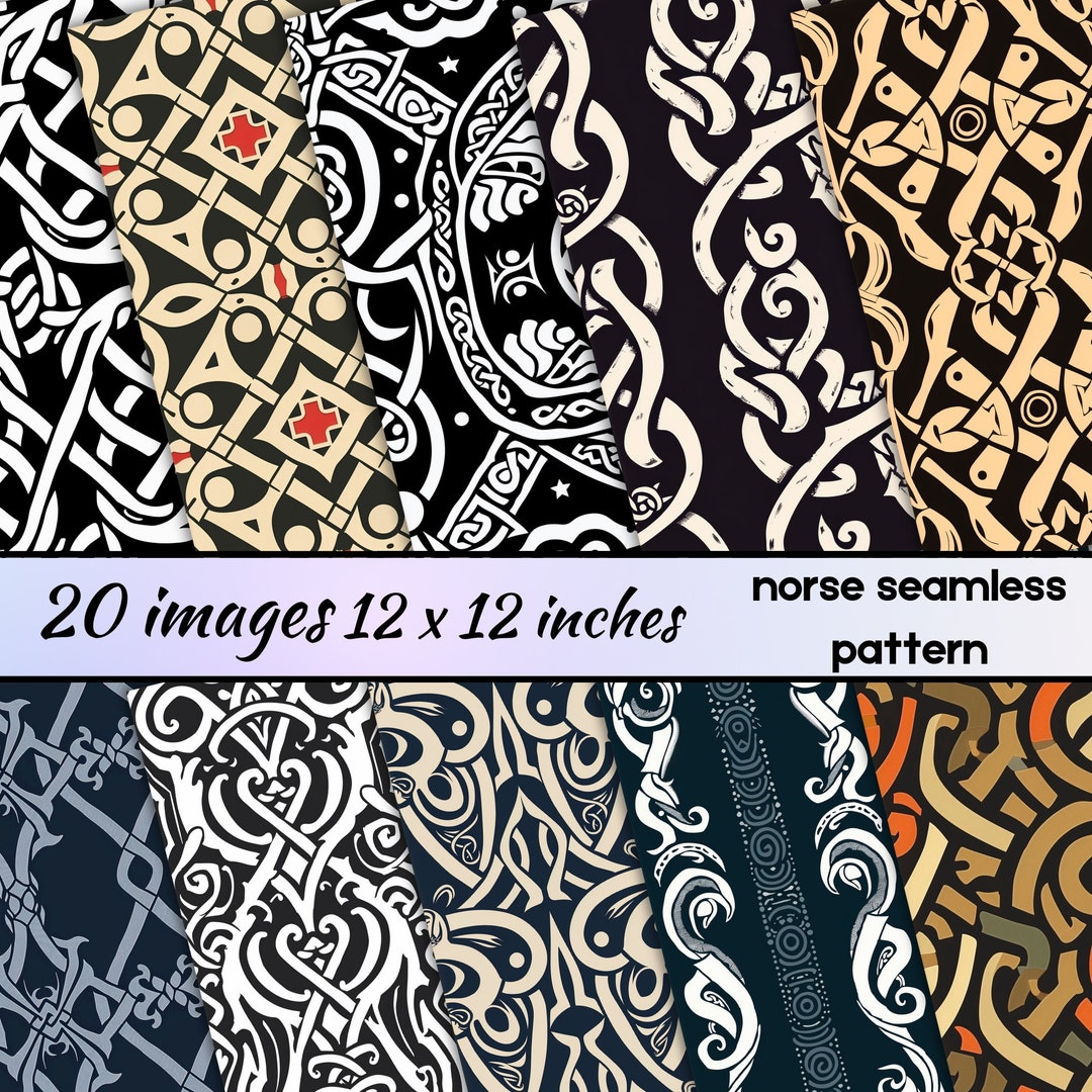 Norse Seamless Pattern, Celtic Backgrounds, Viking Scrapbooking Crafts ...