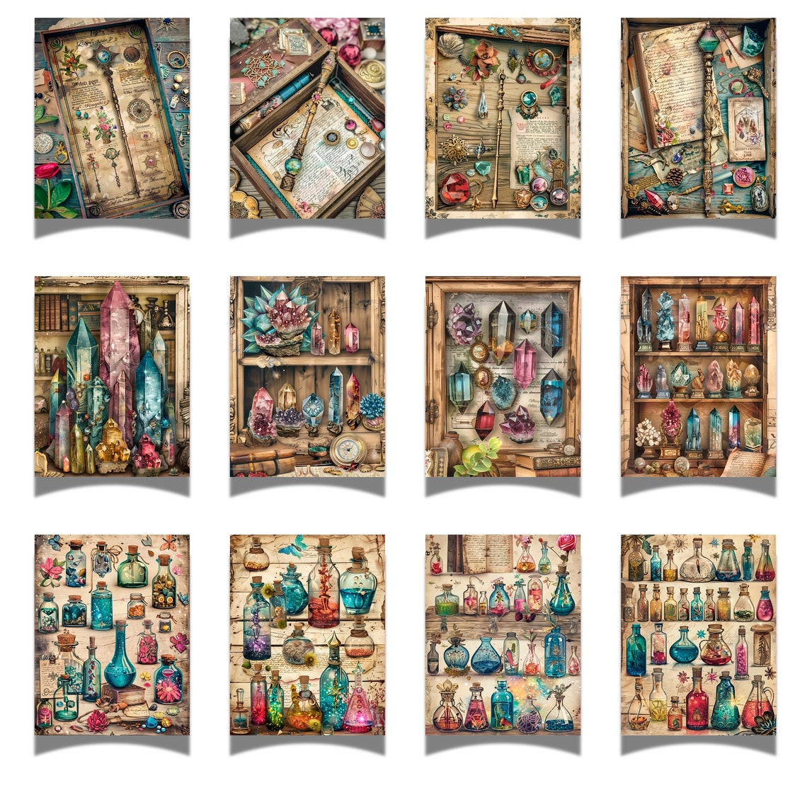 Magical Junk Journal Bundle, Fantasy Collage Printable, Fantasy Kit ...