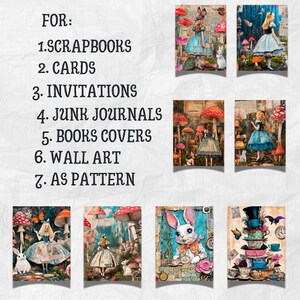 Alice in Wonderland Junk Journal Bundle, Fairytale Junk Journal, Magic ...
