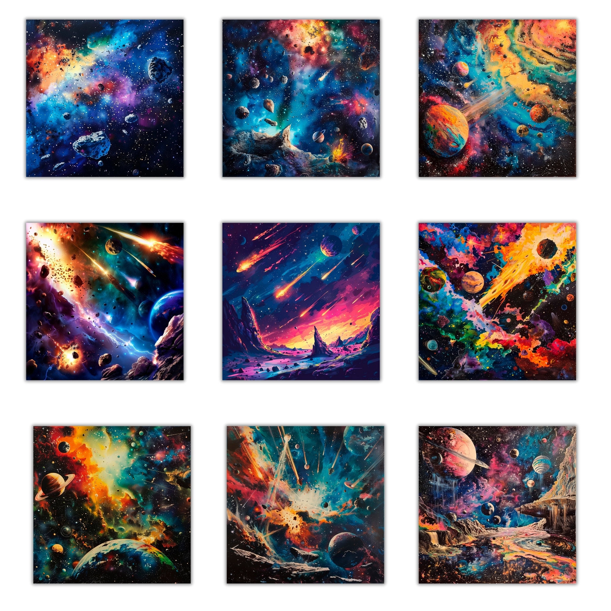 Magic Outer Space Digital Paper, Download Printable Scrapbook Paper ...