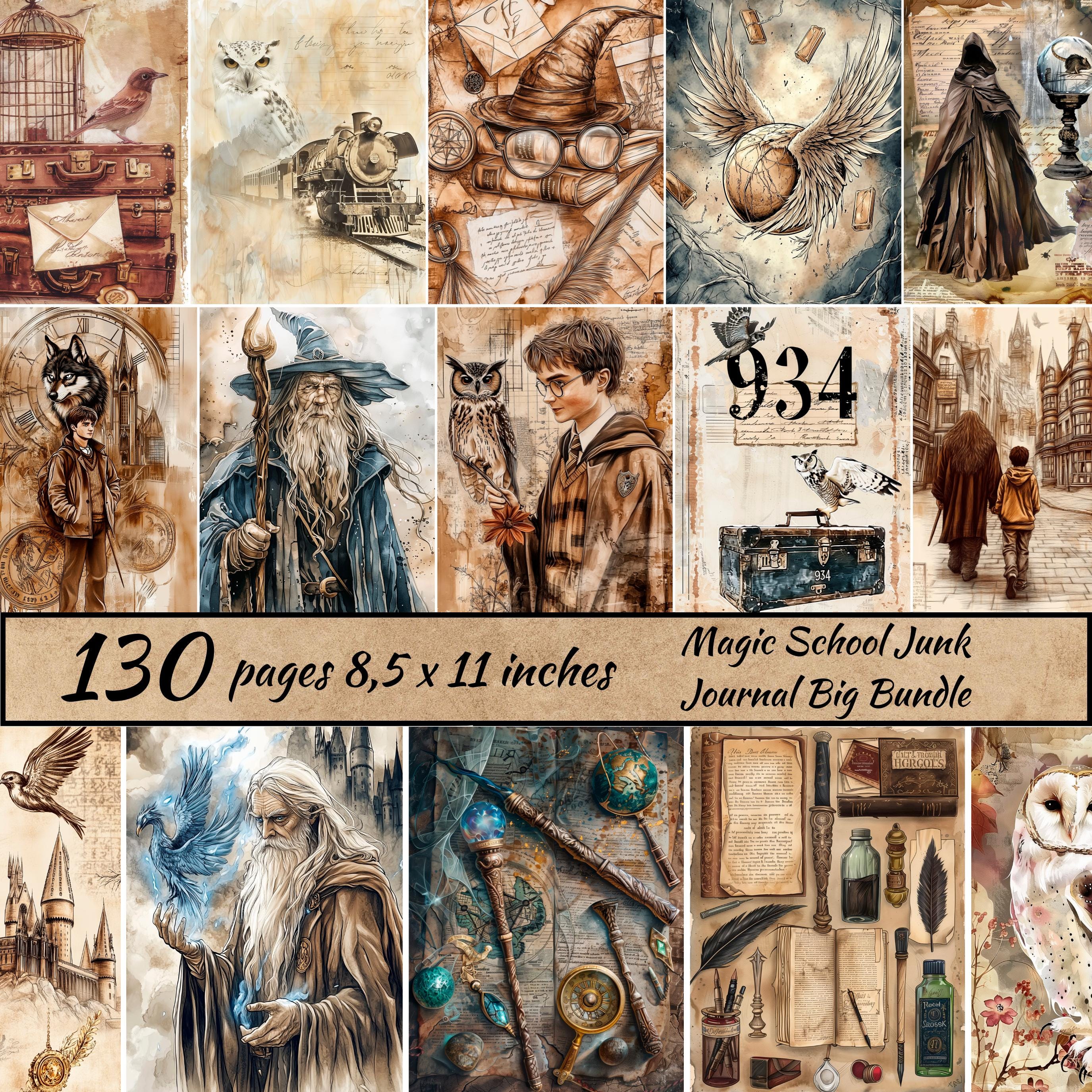 Magic School Junk Journal Big Bundle, Wizard Digital Collage Sheets ...